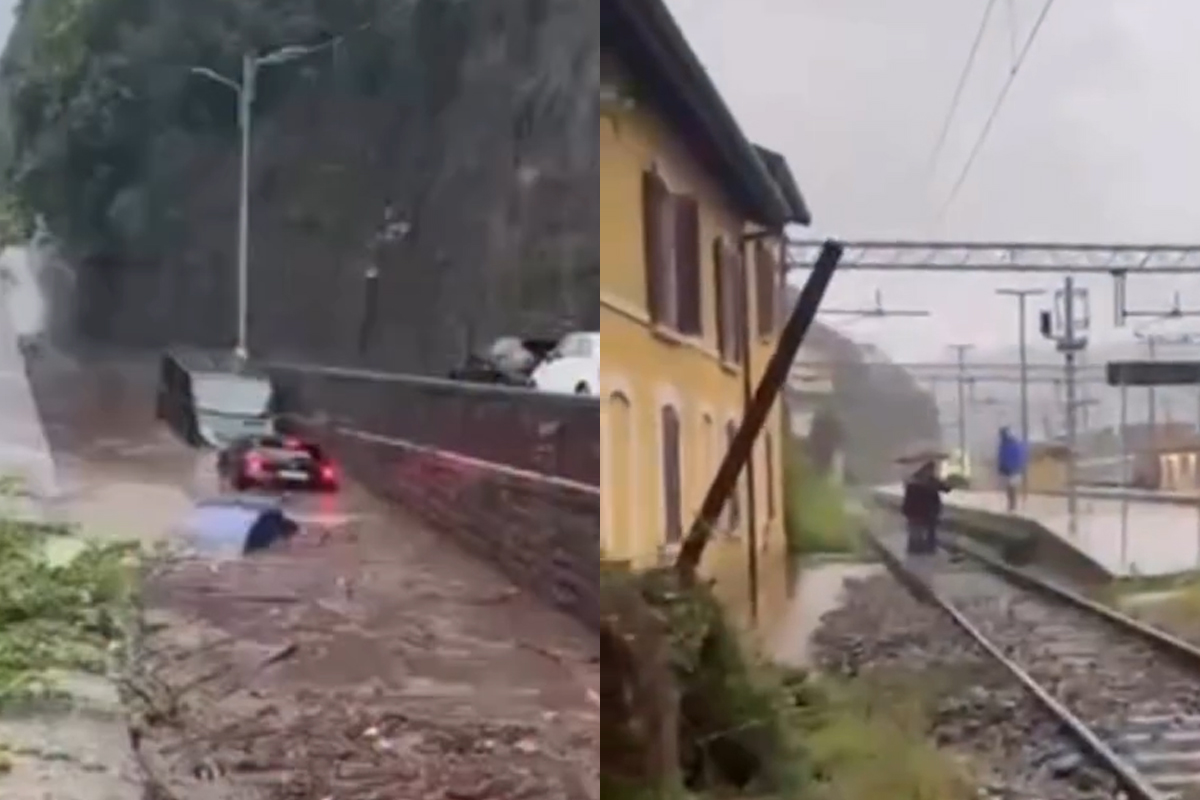 Maltempo in Lombardia, auto intrappolate nel fango a Como: sottopasso ...